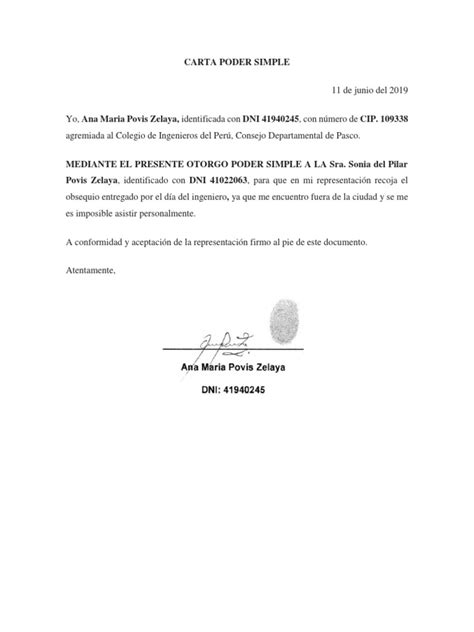 Carta Poder Simple 1