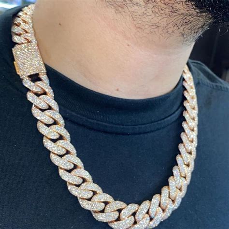 18mm Diamond Golded Cuban Etsy