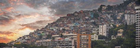 Rio De Janeiro Downtown And Favela Stock Image Image Of Beach