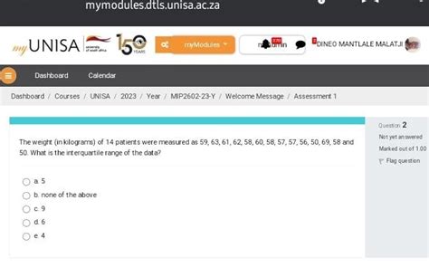 Solved Mymodules Dtls Unisa Ac Za UNISA MyModules Amin DINEO MANTLAle MaLaTJi Dashboard
