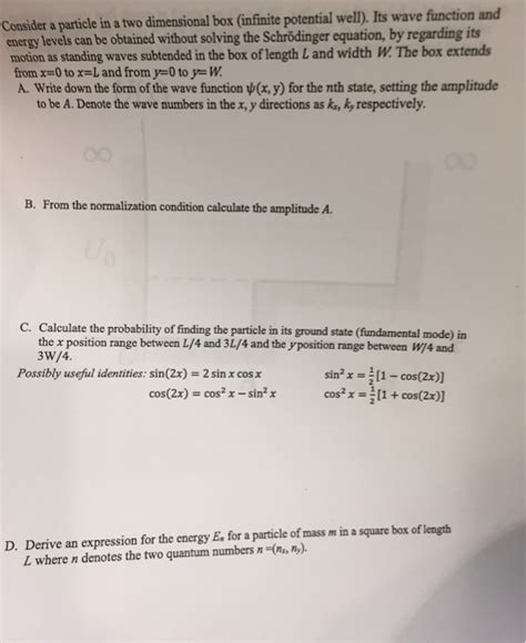 Solved Consider A Particle In A Two Dimensional Box Chegg