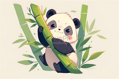 대나무를 먹는 팬더 일러스트 무료 다운로드 Lovepik