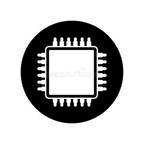 Microchip Vector Icon Cpu Illustration Symbol Core Sign Stock Vector Illustration Of