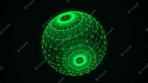 Premium Photo Abstract Scifi Sphere With Particles And Lines Technology Network Connection On