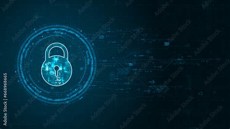 Blue Digital Security Key Logo And Circle Futuristic Hud Elements With Flowing Arrows With