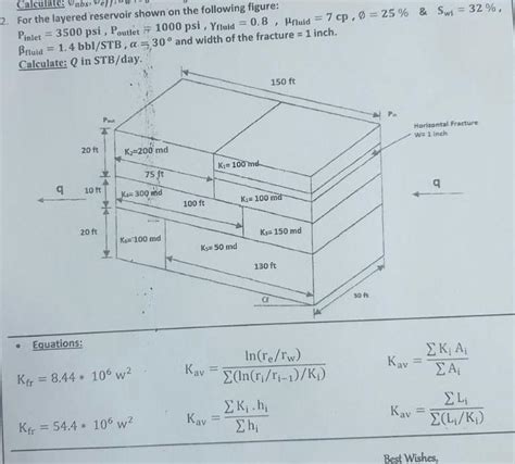 For The Layered Reservoir Shown On The Following