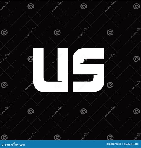 U S Letter Monogram Style Initial Logo Template Stock Illustration