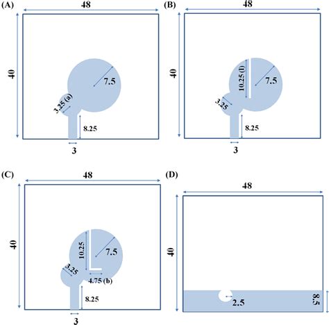 Offset Feed Monopole Antenna Top Plane Consisting Of A Bubble B Download Scientific Diagram