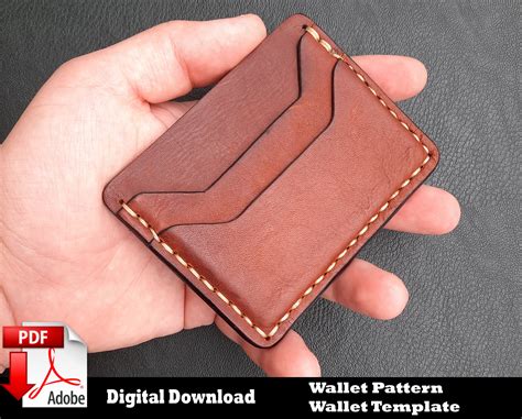 Craft Supplies And Tools Leather Minimalist Wallet Pdf Pattern Cardholder