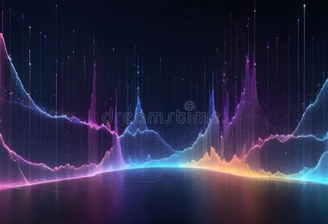 Abstract Digital Image Of A Glowing Blue And Purple Waveform On A Dark Background Representing