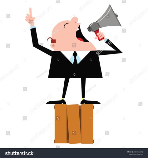 Clipart Of Person Shouting Into Megaphone
