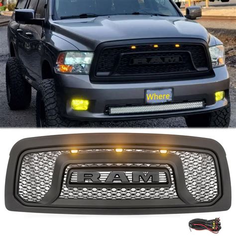 Ram Grill Matte Black Front Grille For Ram 1500 2013 2018 With Led