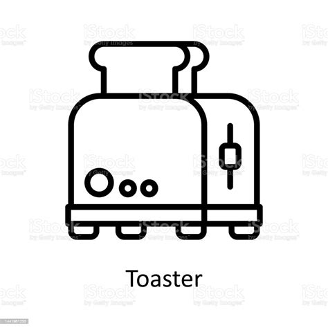 토스터 벡터 개요 아이콘 디자인 그림입니다 흰색 배경에 하우스키핑 기호 Eps 10 파일 가정 생활에 대한 스톡 벡터 아트 및 기타 이미지 가정 생활 가정 주방