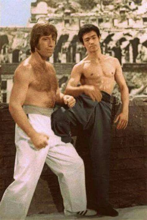 Chuck Norris And Bruce Lee On The Sets Of The Way Of The Dragon” 1972