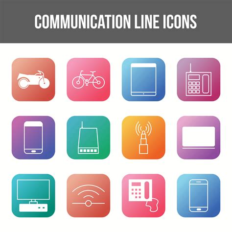 Unique Communication Vector Line Icon Set 17486150 Vector Art At Vecteezy