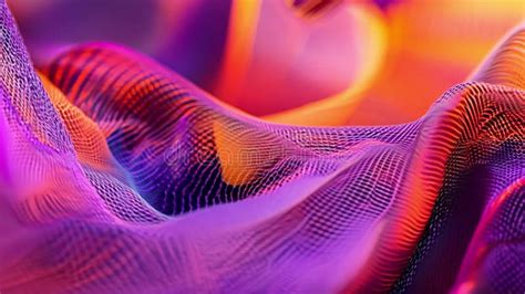 Colorful Abstract Fabric Design With Flowing Patterns And Vibrant Hues Illuminated By Soft Light
