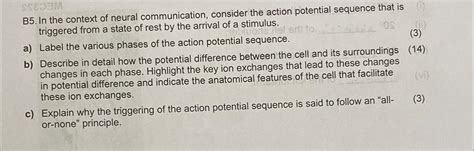 Solved B5 ﻿in The Context Of Neural Communication Consider