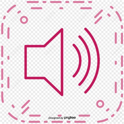 핑크 일러스트 스피커 볼륨 라인아이콘음량재생기 Png 일러스트 무료 다운로드 Lovepik