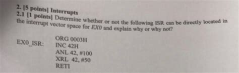 solved 2 [5 points] interrupts 2 1 [1 points] determine