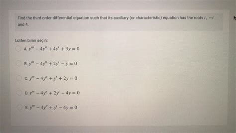 Solved Find The Third Order Differential Equation Such That