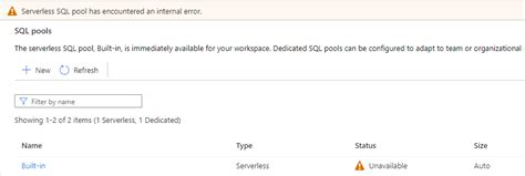 Serverless Sql Pool Has Encountered An Internal Error Microsoft Qanda