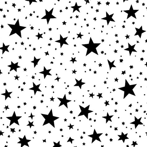 Seamless Black Stars Pattern On White Background Premium Ai Generated