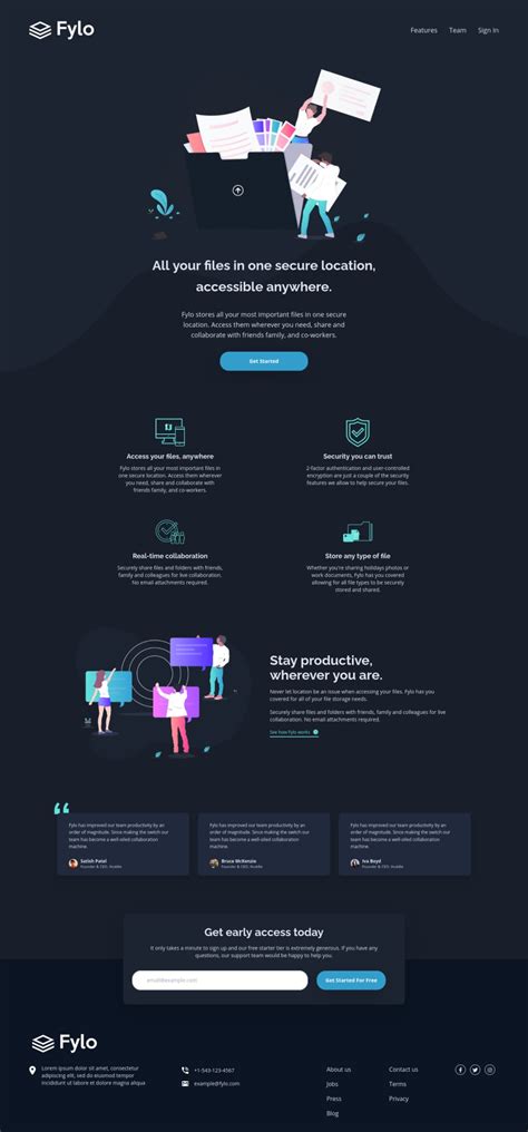 frontend mentor flyo dark theme landing page tailwind css bem
