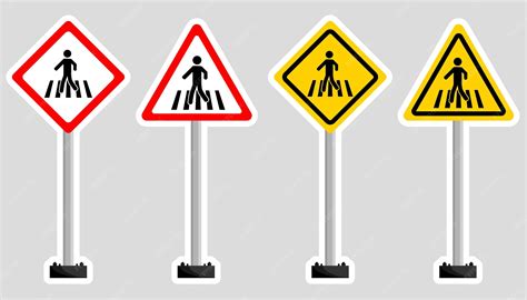 Crosswalk Sign Ahead Vector Design Premium Vector