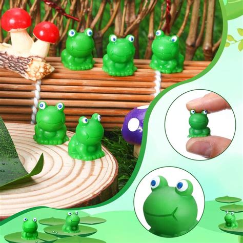 1050100 Pcs Tiny Frog Mini Resin Frogs Miniature Plastic Green Frog