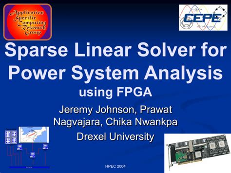 Sparse Linear Solver For Power System Analysis Using Fpga Jeremy Johnson Prawat
