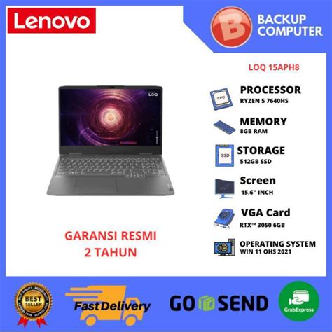 Jual Laptop Lenovo Loq Aph Xt Lid Amd Ryzen Hs Gb Rtx Gb Di Seller Backup