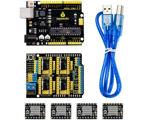 80 0251 05 Arduino Cnc Kit Cnc Shield V30 Uno R34pcs A4988 Driver Grbl Compatible Ks0095