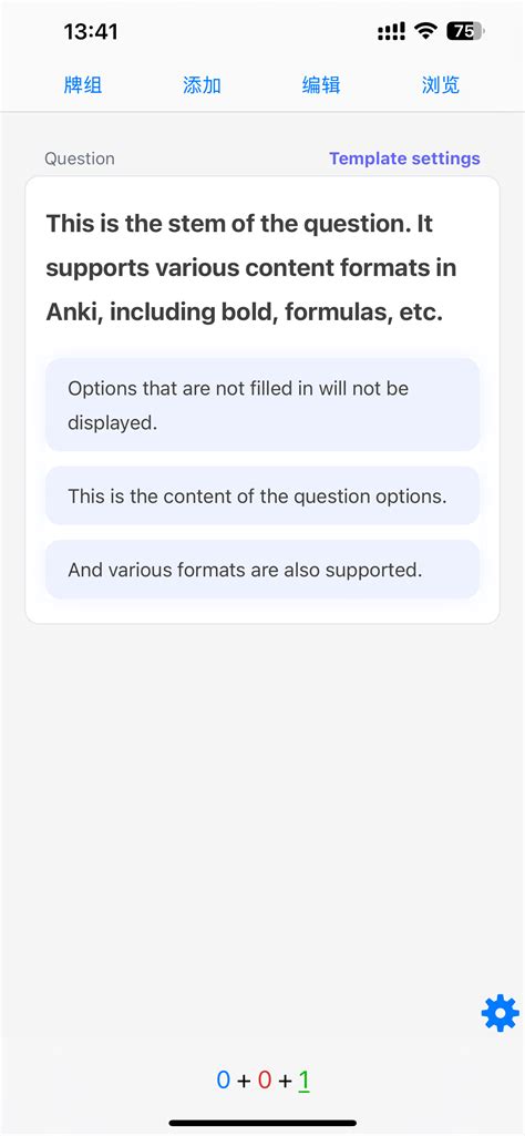 Multiple Choice Question Template New Feature Option Hidden Card Design Anki Forums