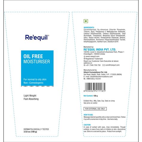 Buy Reequil Oil Free Moisturiser 100g Online And Get Upto 60 Off At