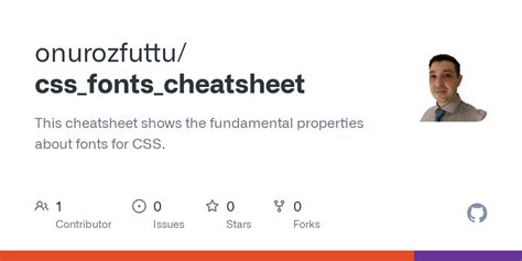 Github Onurozfuttucssfontscheatsheet This Cheatsheet Shows The