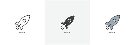 Mission Icon Line Solid And Filled Outline Colorful Version Outline And Filled Vector Sign