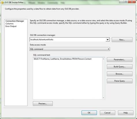 Criar arquivo de integração com Integration Services