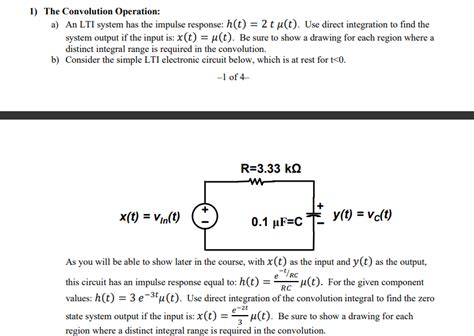 solved 1 the convolution operation a an lti system has