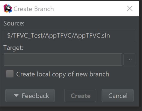 Cannot Create A Branch For Entire Solution Or Project In Rider