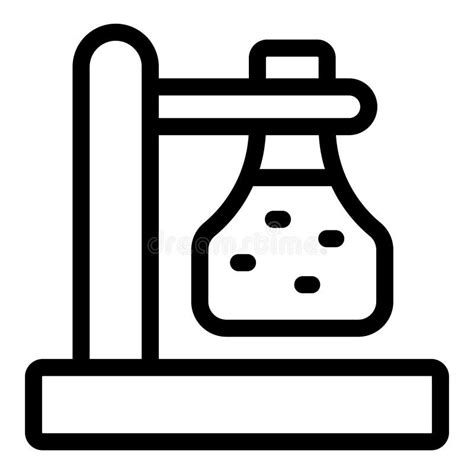 Laboratory Equipment Flask Hanging On Stand With Liquid Chemical Solution Stock Vector