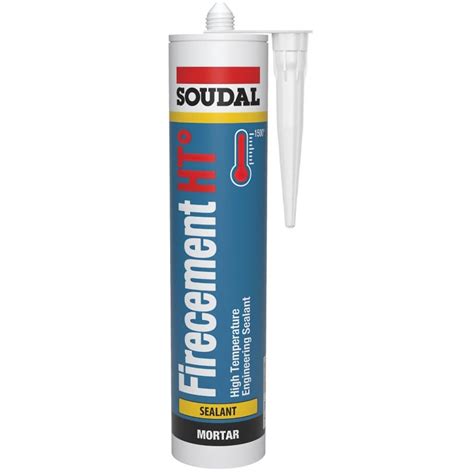 Soudal Pro Firecement Ht Black Fire Cement Mortar Sealant 310ml 108264