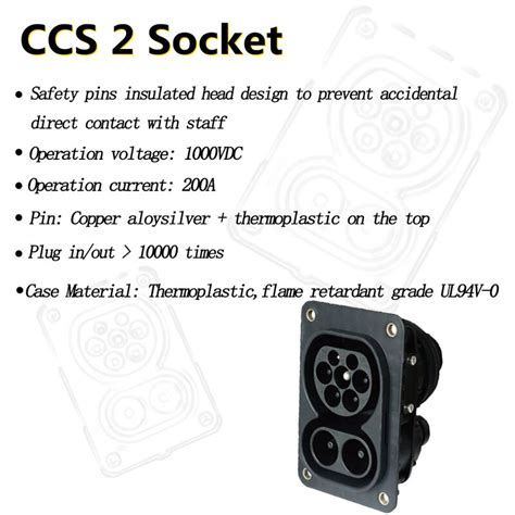 200a Dc 1m 케이블 Evse Ccs 콤보 2 Ev 전기 자동차 액세서리 용 고속 소켓 Ccs 콤보 Ev 충전기 커넥터 Ccs 2 소켓 새로운 에너지 차량 부품