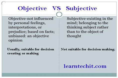 What Is The Difference Between Objective And Subjective
