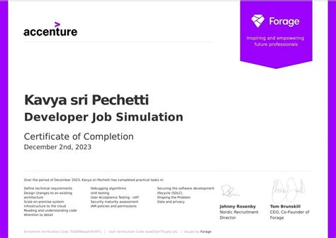 Kavya Sri Pechetti On Linkedin Accenture Forage Developer