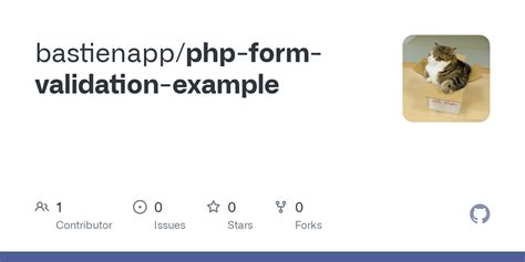 GitHub Bastienapp Php Form Validation Example