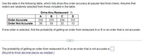 solved use the data in the following table which lists