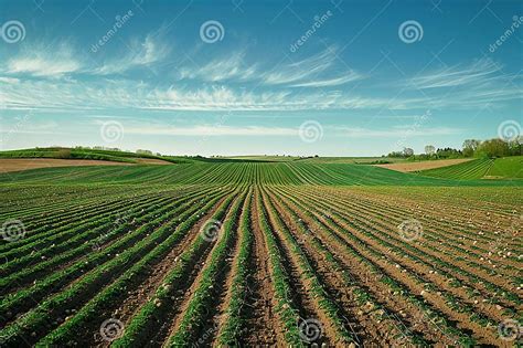 Rolling Green Fields And Blue Sky Stock Illustration Illustration Of