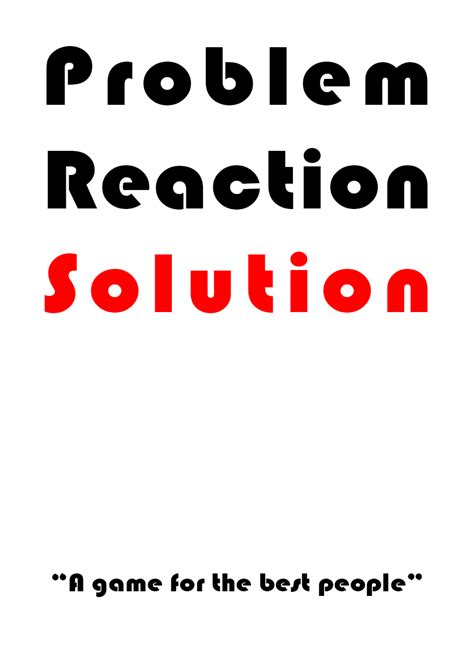 Problem Reaction Solution Card Game By Sid Santiano At