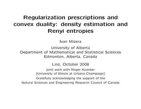 Ppt Regularization Prescriptions And Convex Duality Density