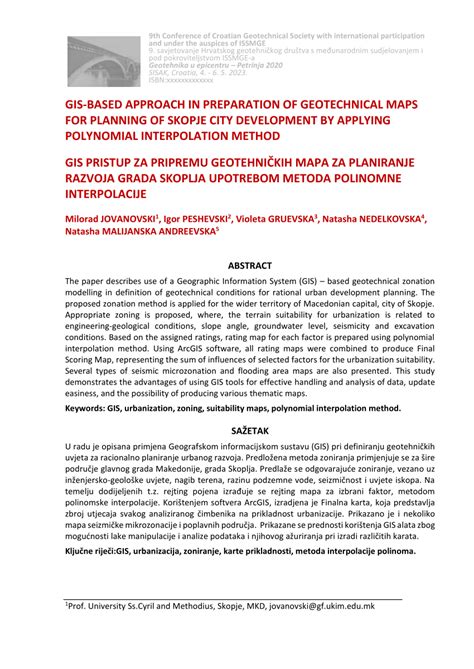 Pdf Gis Based Approach In Preparation Of Geotechnical Maps For